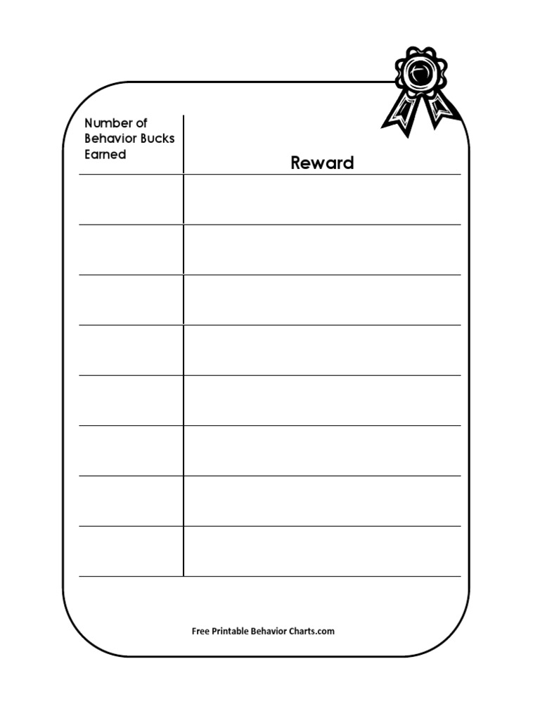 Behavior Bucks Reward List PDF | PDF