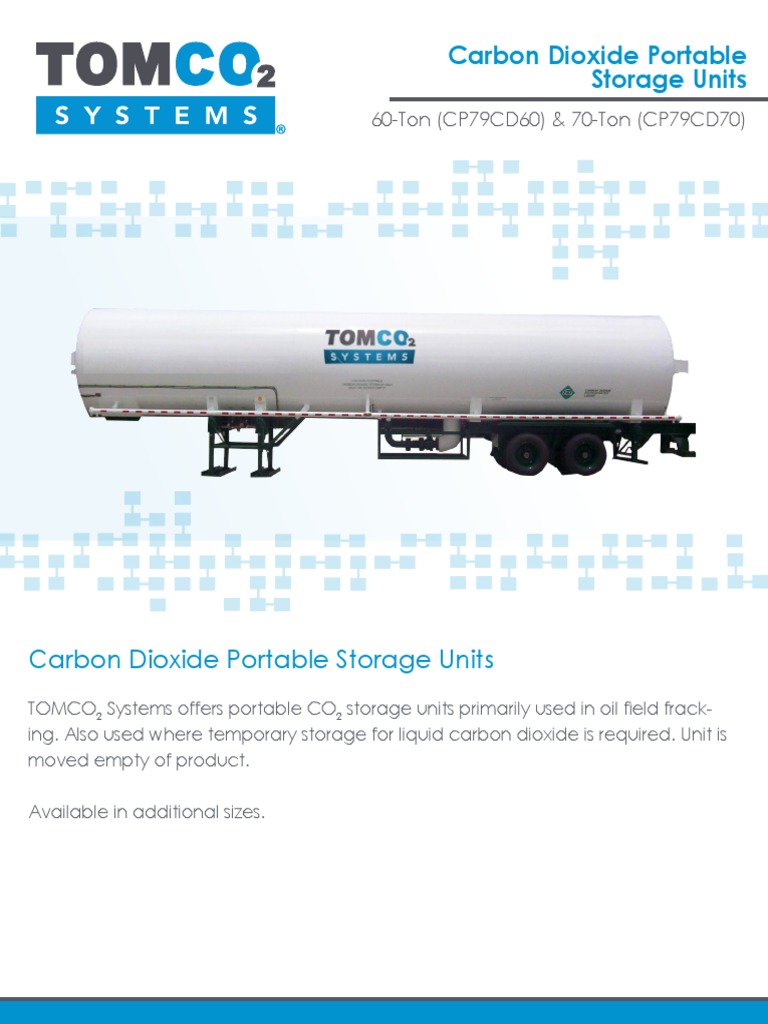 TOMCO2 Portable CO2 Storage Units | PDF | Gases | Mechanical Engineering