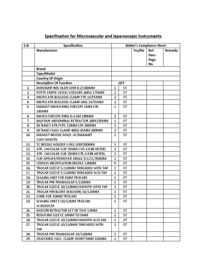 Microvascular and Laparoscopic Instruments | PDF | Surgery