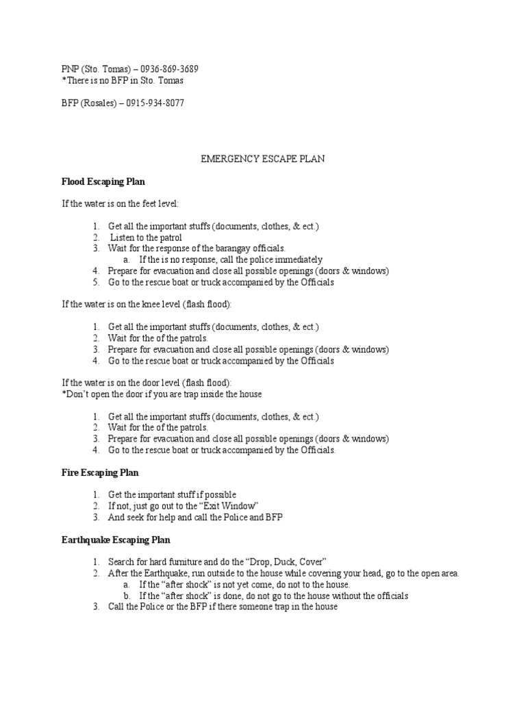 Escape Plan | PDF