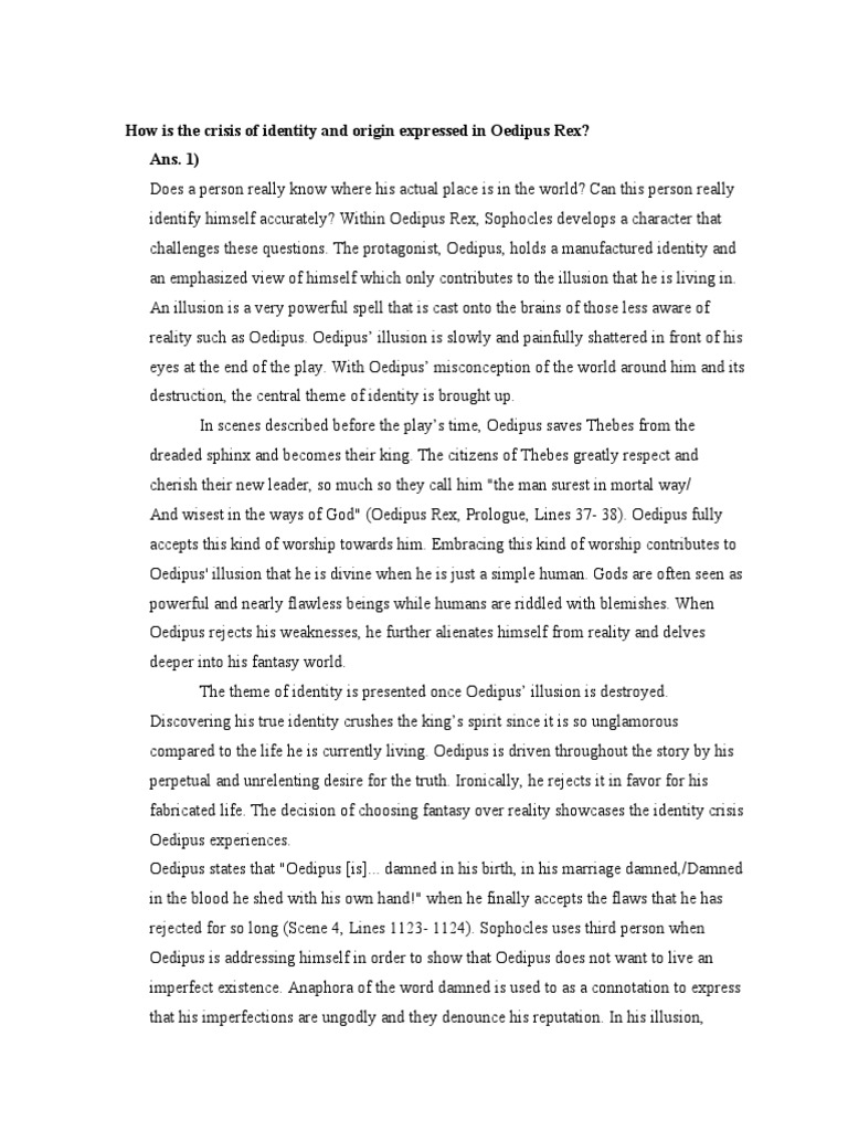 Crisis of Identity and Origin in Oedipus Rex | Download Free PDF ...