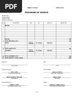 Program of Works Template for Schools | PDF | Business | Government