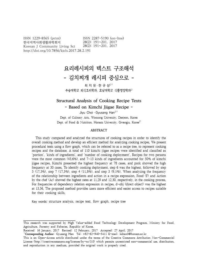 Structural Analysis of Cooking Recipe Texts - Base | PDF | Vertex ...