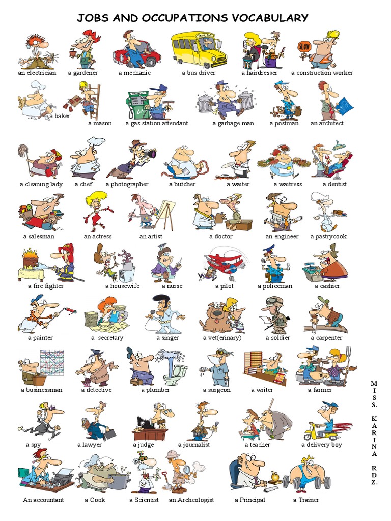 Jobs and Occupations Vocabulary | PDF | Economic Sectors | Janitorial ...