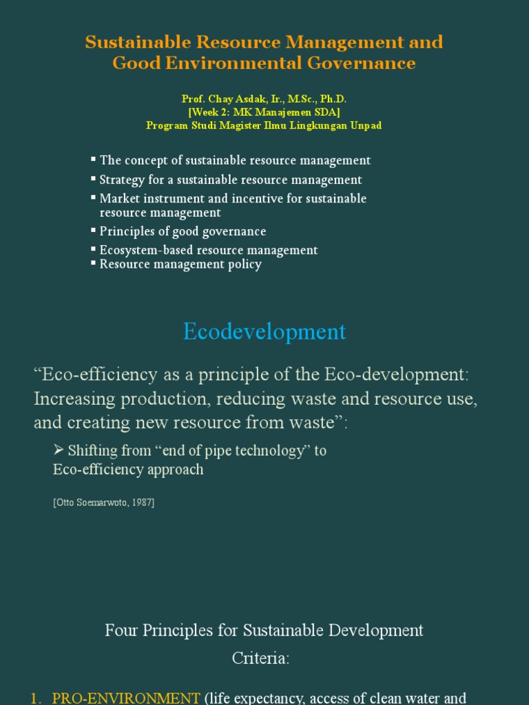 Strategies for Sustainable Resource Management | PDF | Low Carbon ...