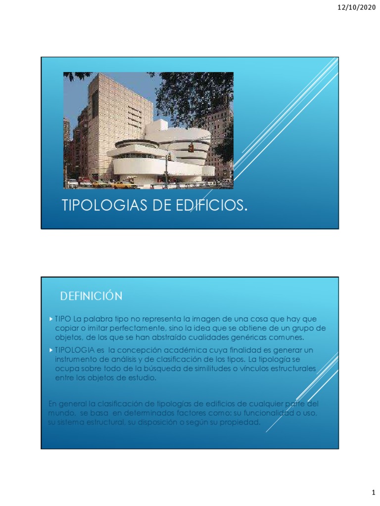 TIPOLOGIAS DE EDIFICIOS Contenido y Ejemplos. | PDF | Propiedad ...