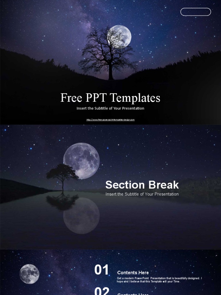 Night Sky Full Moon PowerPoint Templates | PDF | Microsoft Power Point ...