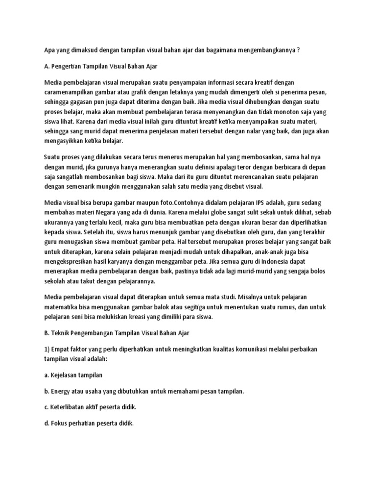 Tampilan Visual Bahan Ajar | PDF