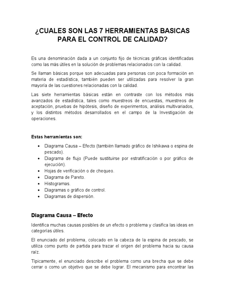 7 Herramientas Basicas para El Control de Calidad | PDF | Histograma | Correlación y dependencia