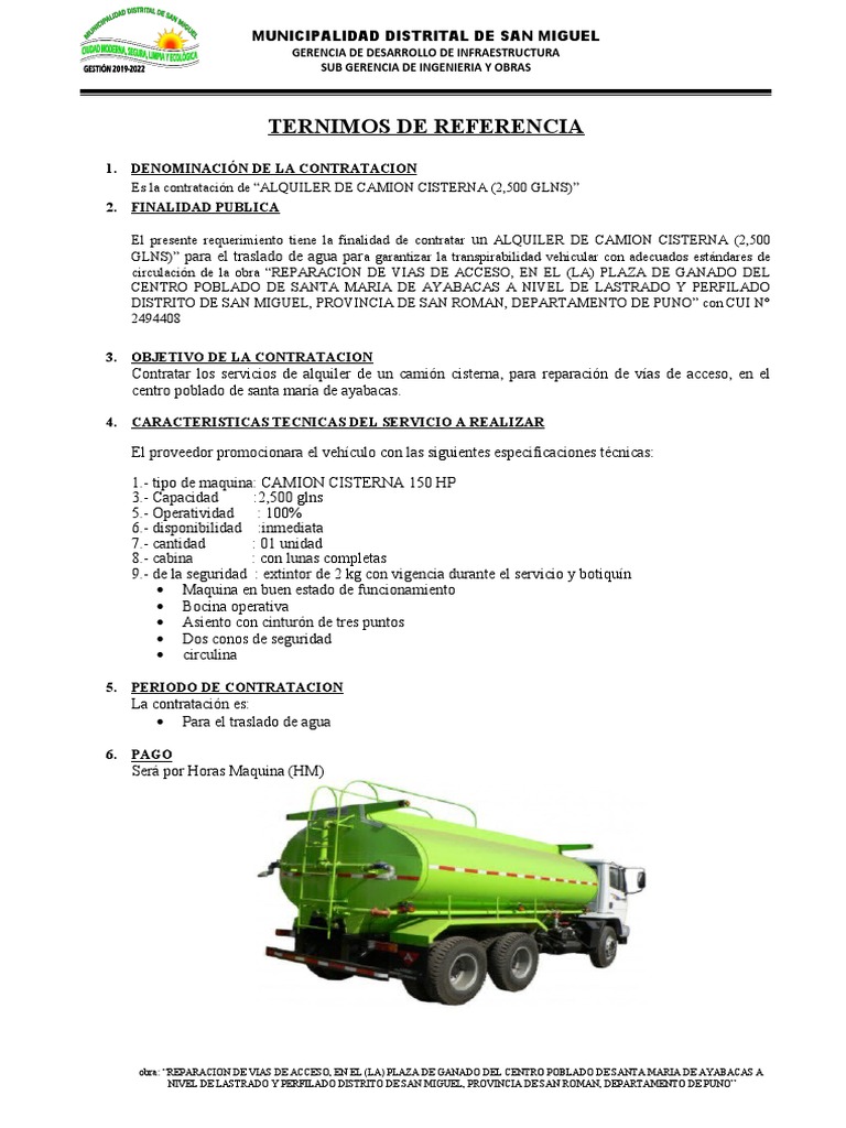 7.-TDR Camion Cisterna | PDF