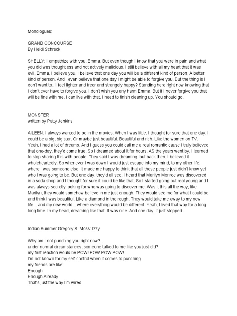 Monologues For Men (Comedy, Teen) | PDF