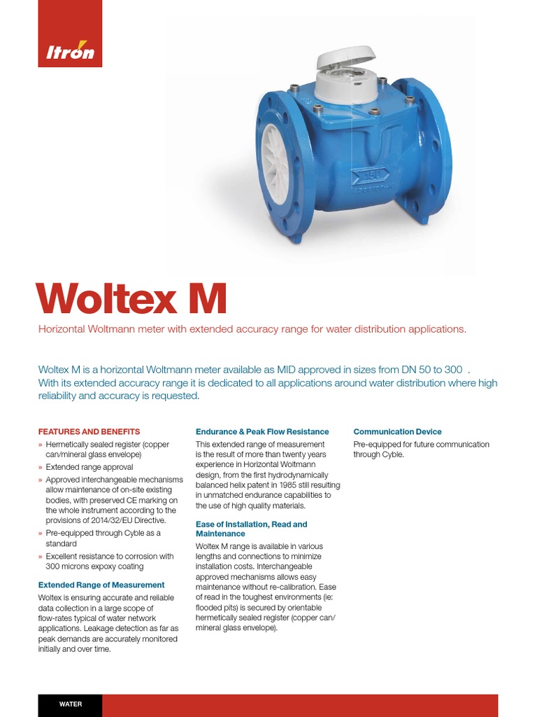 Woltex M: Horizontal Woltmann Meter With Extended Accuracy Range For ...
