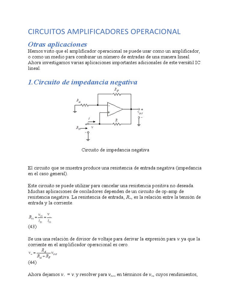 Circuitos Amplificadores Operacional | PDF | Amplificador operacional ...