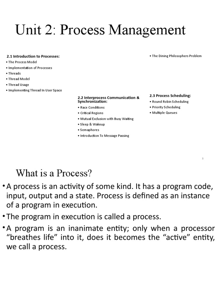 Process Management - Operating Systems | PDF | Thread (Computing ...