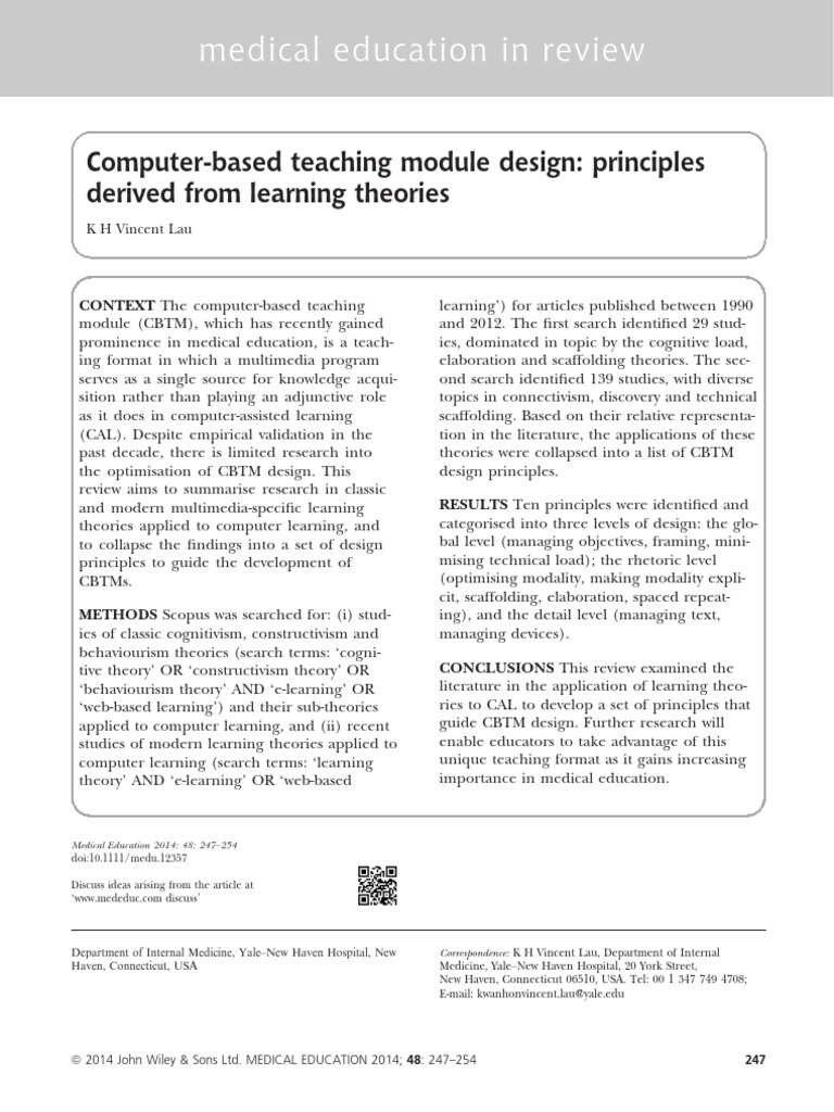 Computer-Based Teaching Module Design | PDF | Educational Technology ...