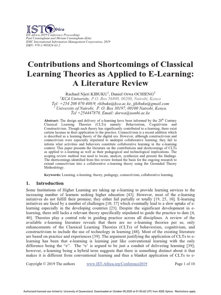 Learning Theories As Applied To E-Learning | PDF | Constructivism ...