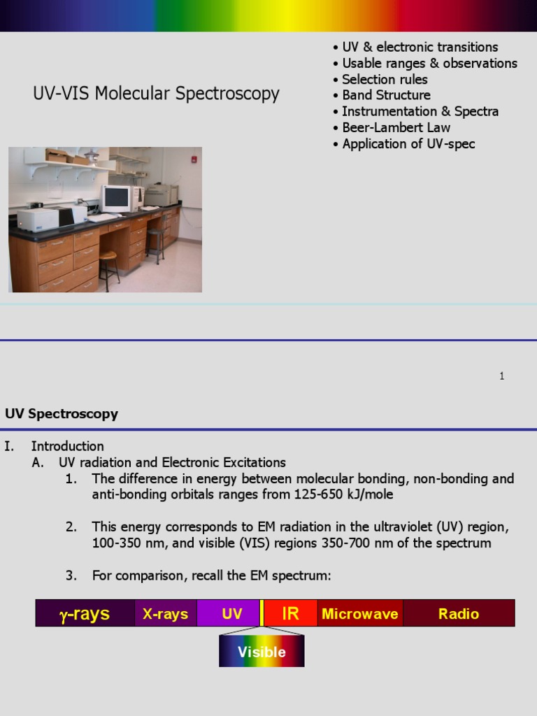 UV Vis | PDF | Ultraviolet–Visible Spectroscopy | Ultraviolet