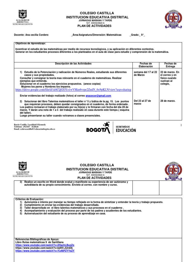Cecilia Cordero Matematicas Noveno PDF | PDF | Enseñando | Evaluación