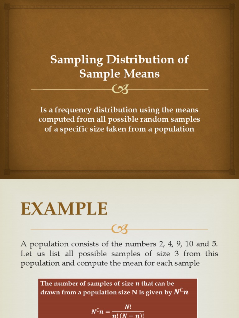Sampling Means for Students | PDF | Mean | Analysis