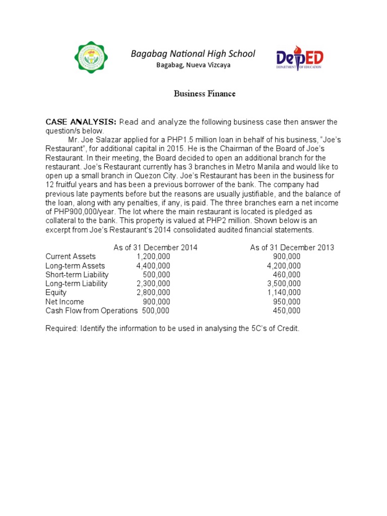 Exercises - 5 Cs of Credit | PDF