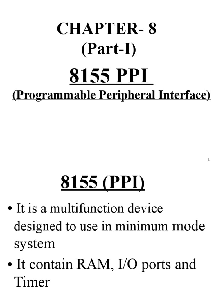 8155 PPI Chapter Explains Programmable Peripheral Interface | PDF | Input/Output | Information ...