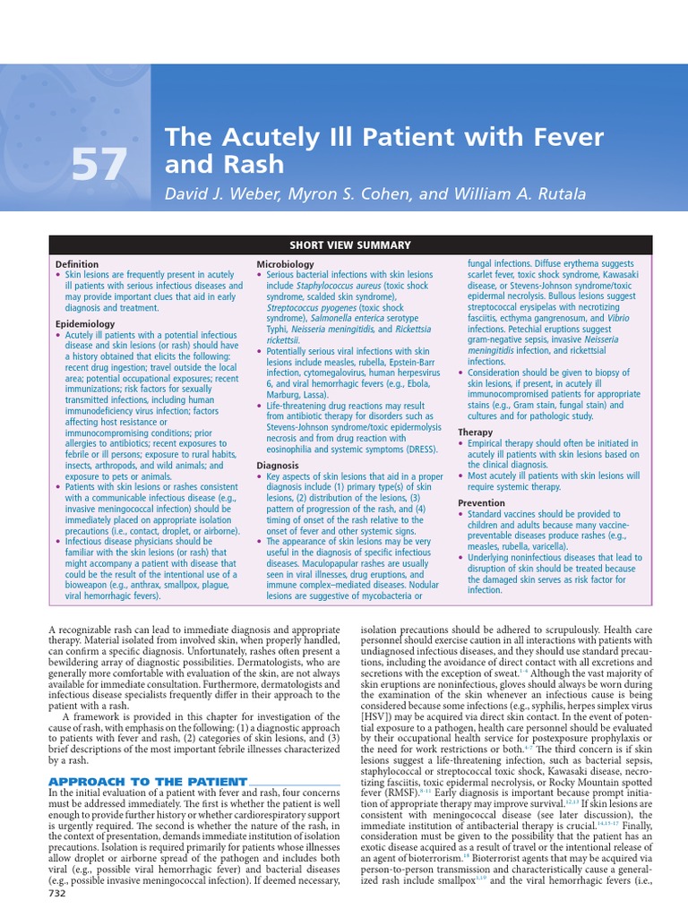 The Acutely Ill Patient With Fever and Rash: David J. Weber, Myron S ...
