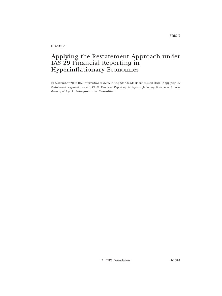 Applying The Restatement Approach Under IAS 29 Financial Reporting in ...