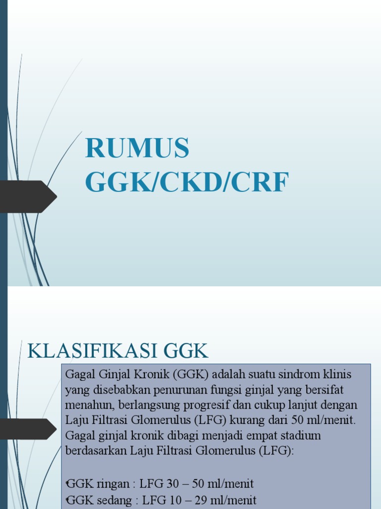 Rumus Cockcroft-Gault untuk GGK | PDF
