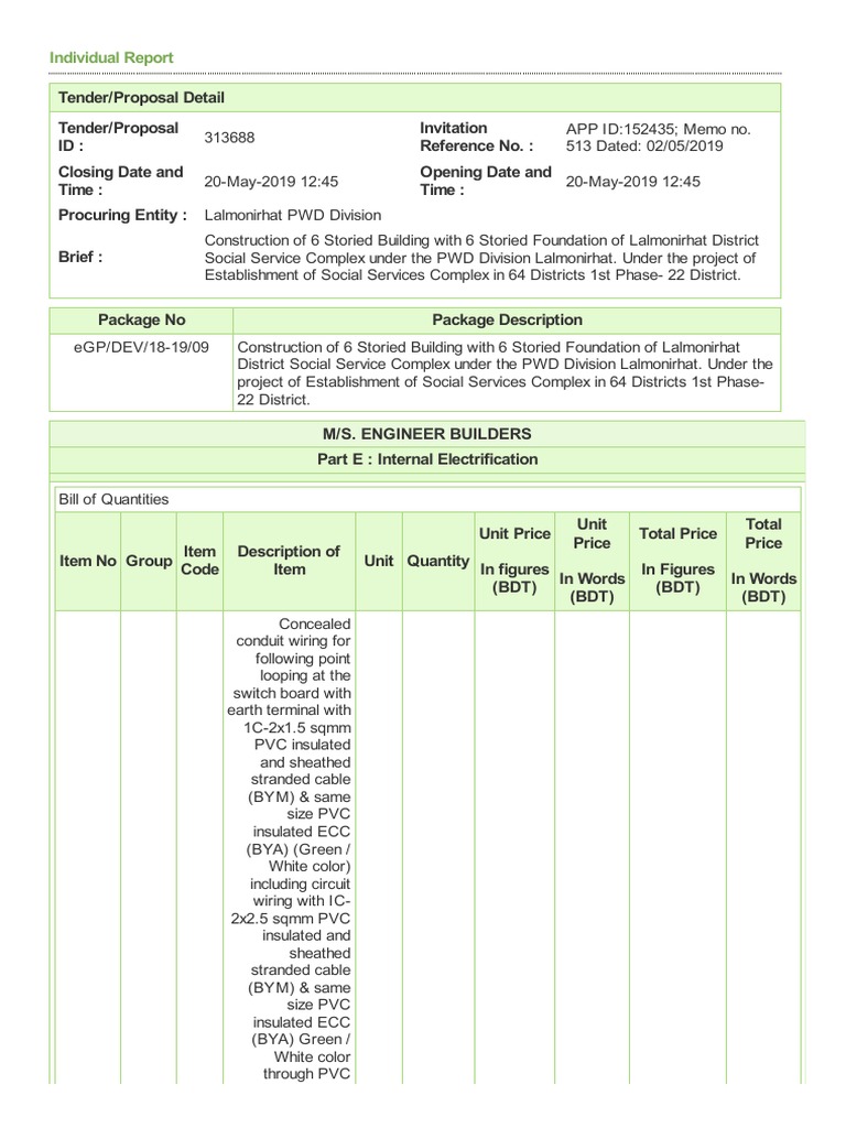 Internal Electrification For Social Service | PDF | Electrical Wiring ...