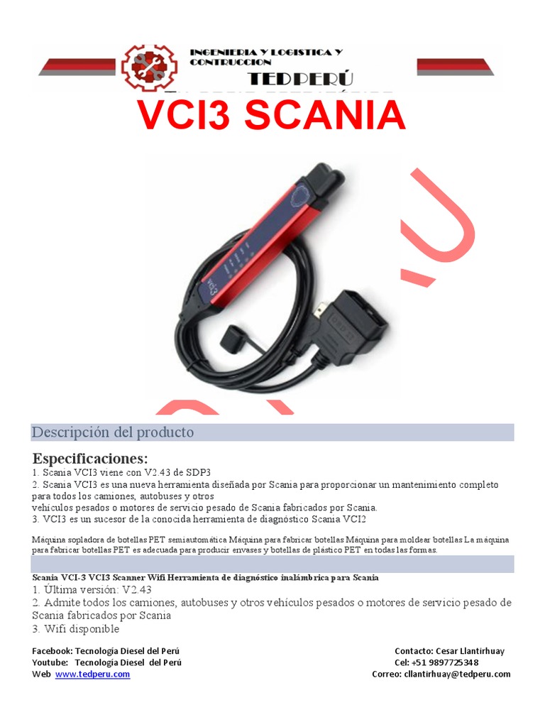 Scania VCI3: Herramienta de Diagnóstico | PDF | USB | Wifi