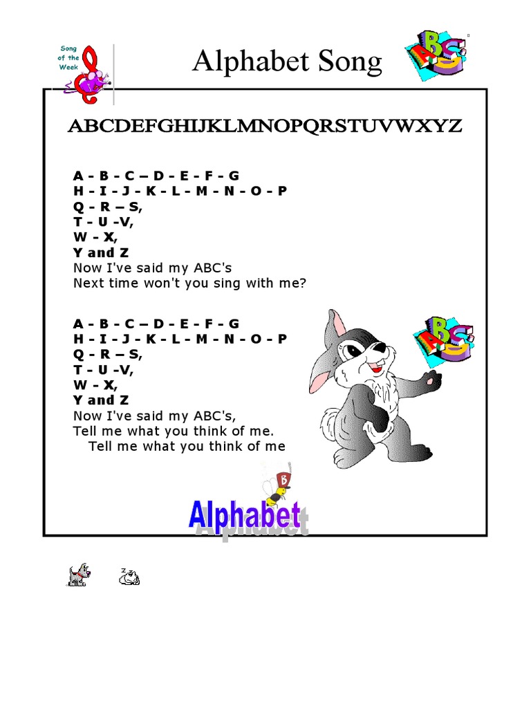 Alphabet Song Activities With Music Songs Nursery Rhymes - 42824 | PDF ...