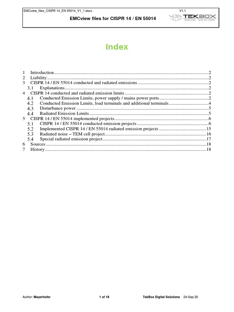 EMCview - Files - CISPR 14 - EN 55014 - V1 - 1 | PDF | Hertz ...