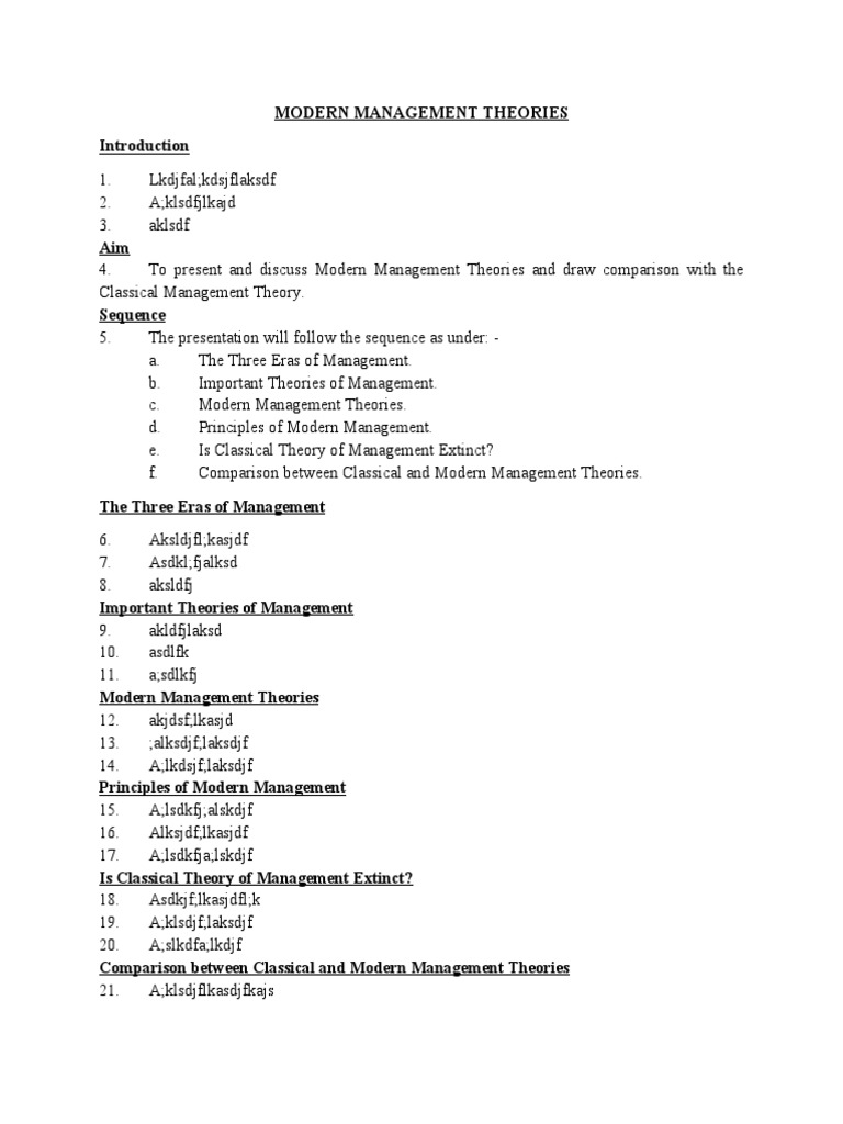 Modern Management Theories | PDF | Leadership | Systems Theory