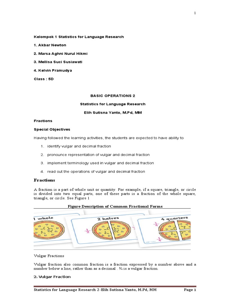 Understanding Vulgar Fractions | PDF | Fraction (Mathematics ...