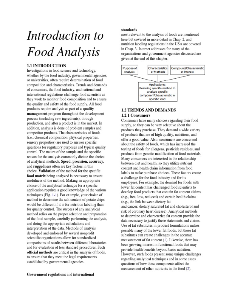 An Introduction to Food Analysis: Trends, Demands, and the Role of ...