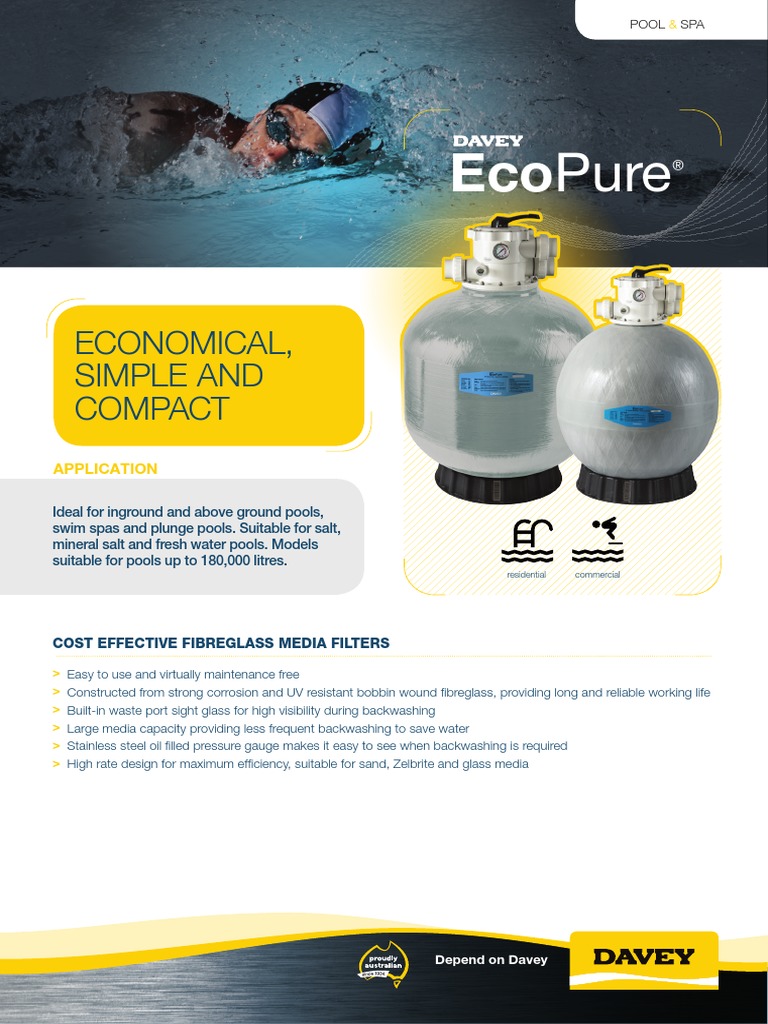 Ecopure: Economical, Simple and Compact | PDF | Filtration | Fiberglass