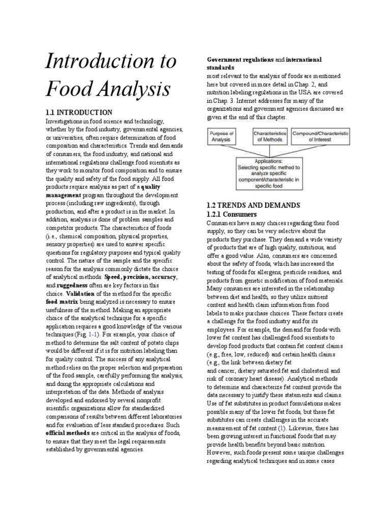Food Analysis: Methods and Trends | PDF | Foods | Supply Chain