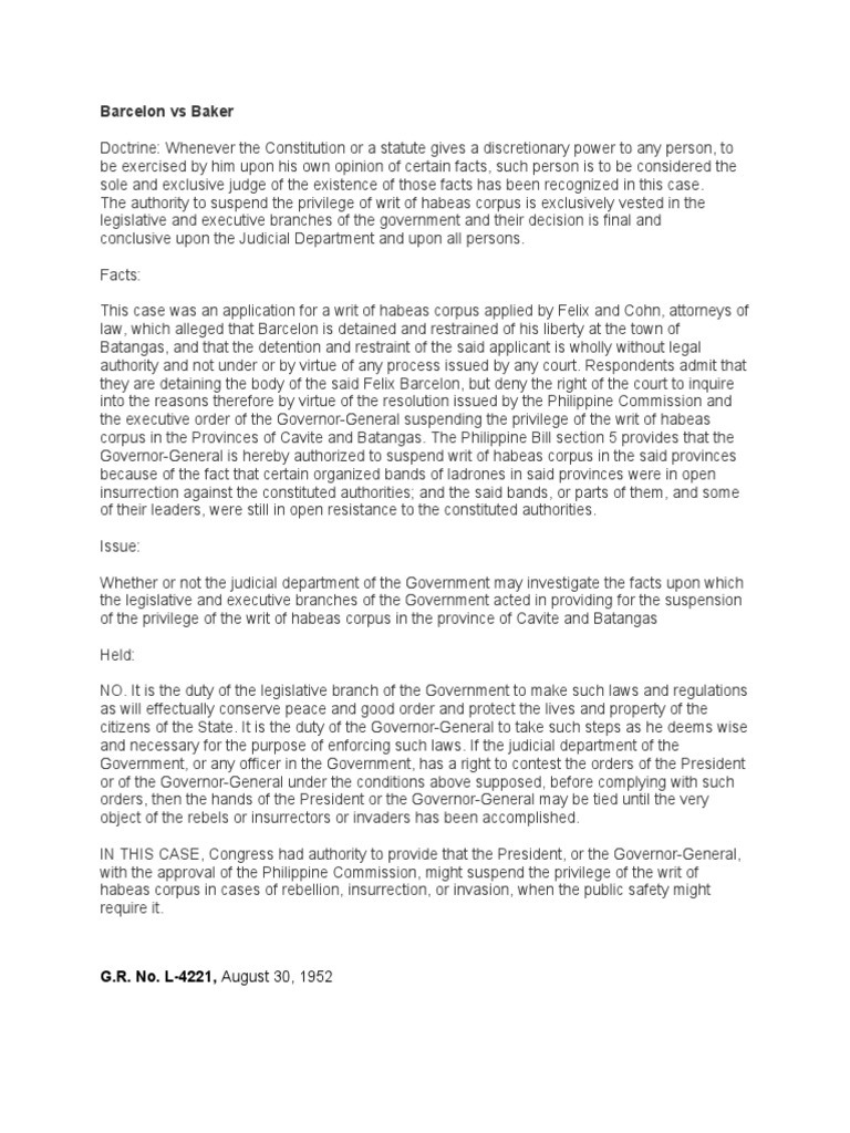 Executive Cases | PDF | Habeas Corpus | Bail