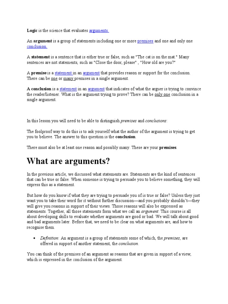 What Are Arguments?: Logic Is The Science That Evaluates | PDF ...