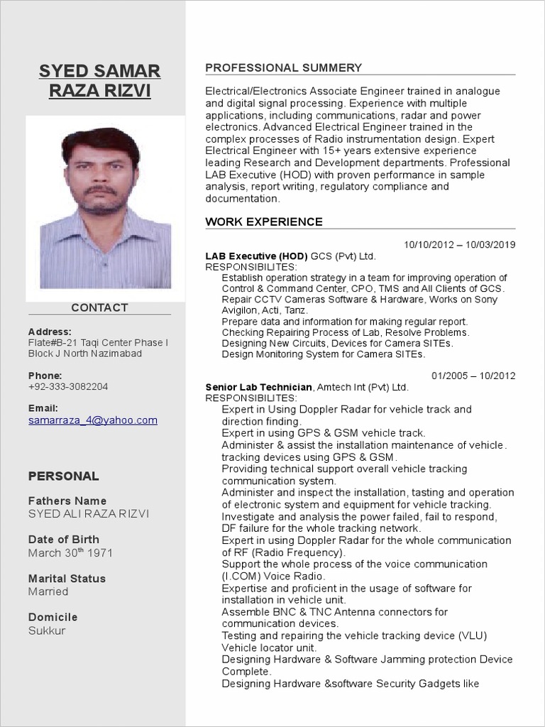Syed Samar Raza | PDF | Radio | Electronics