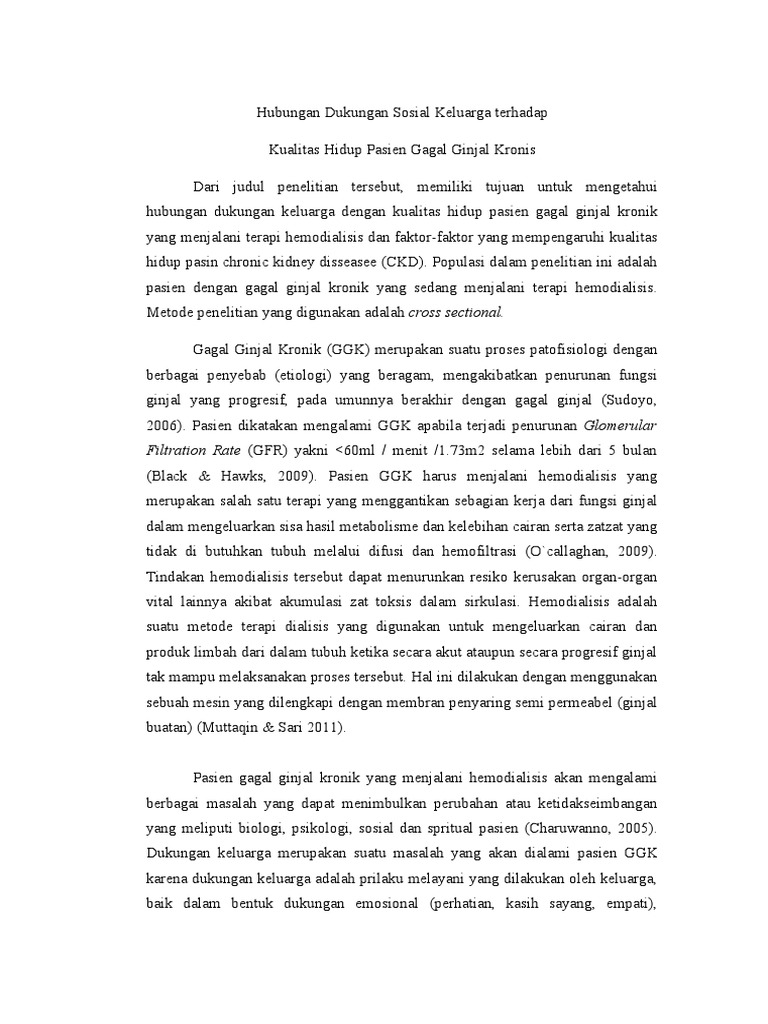 Hubungan Dukungan Sosial Keluarga GGK 2 | PDF