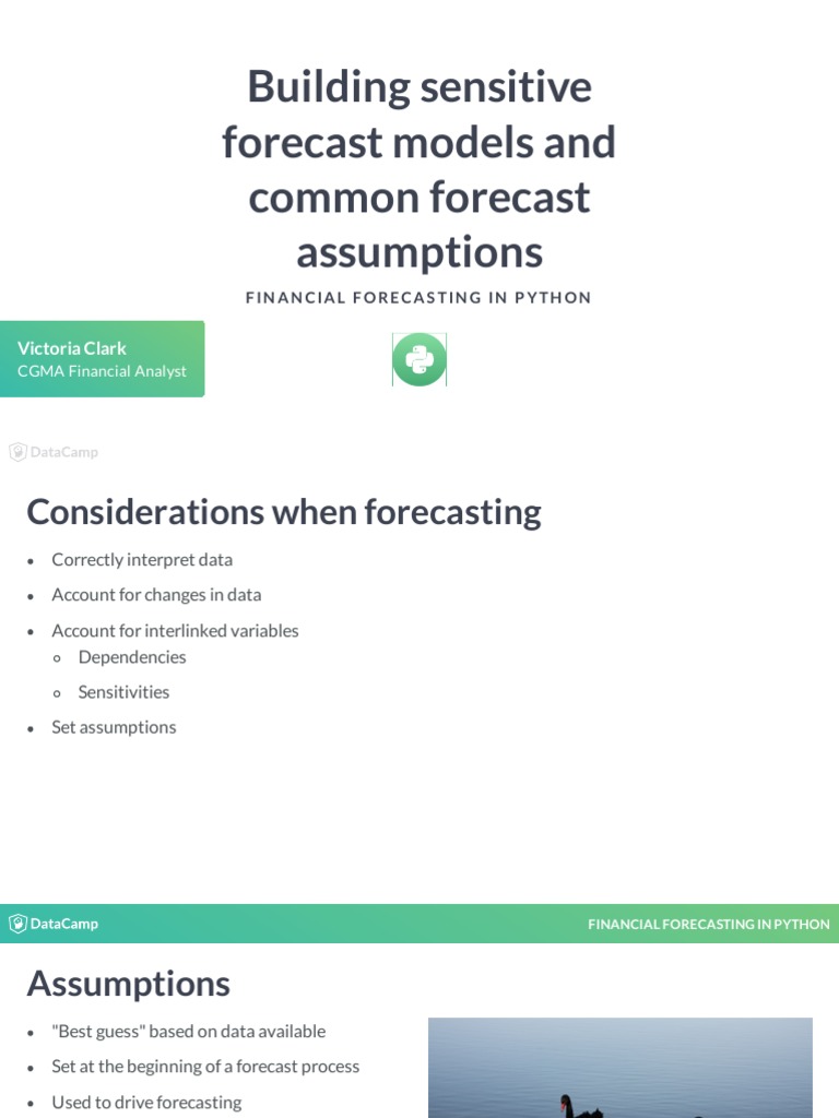 Building sensitive forecast models and common forecast assumptions ...
