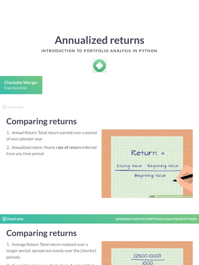Python and Finance DATACAMP Chapter 2 | PDF | Sharpe Ratio ...