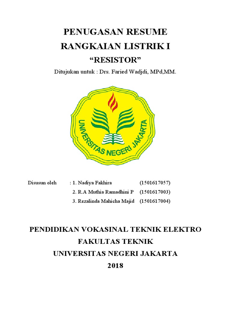 Karakteristik dan Tipe Resistor Elektronik | PDF | Sains & Matematika
