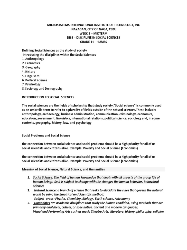 Week 3 Diss Grade 11 Humms | PDF | Social Science | Science