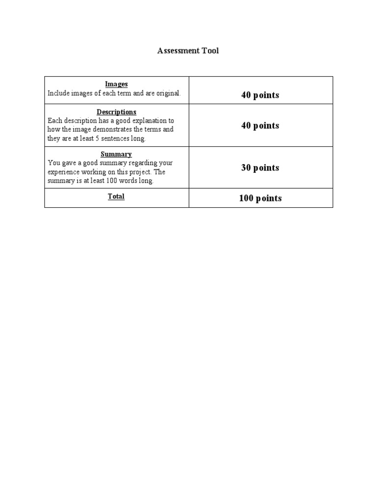 Assessment Tool | PDF
