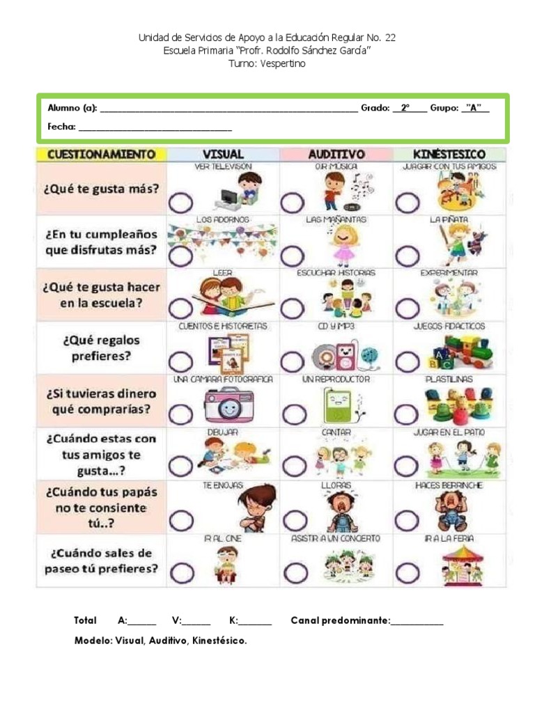 Evaluación de Estilos de Aprendizaje | PDF