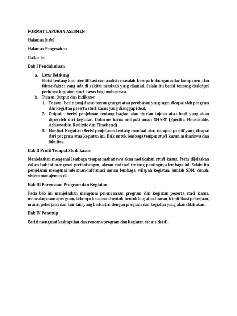 Format Laporan Asesmen Pdf