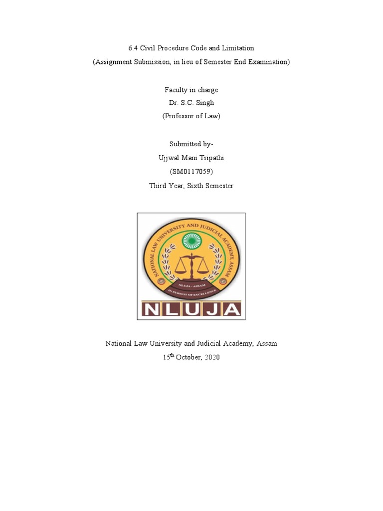 CPC Assignment | PDF | Res Judicata | Lawsuit