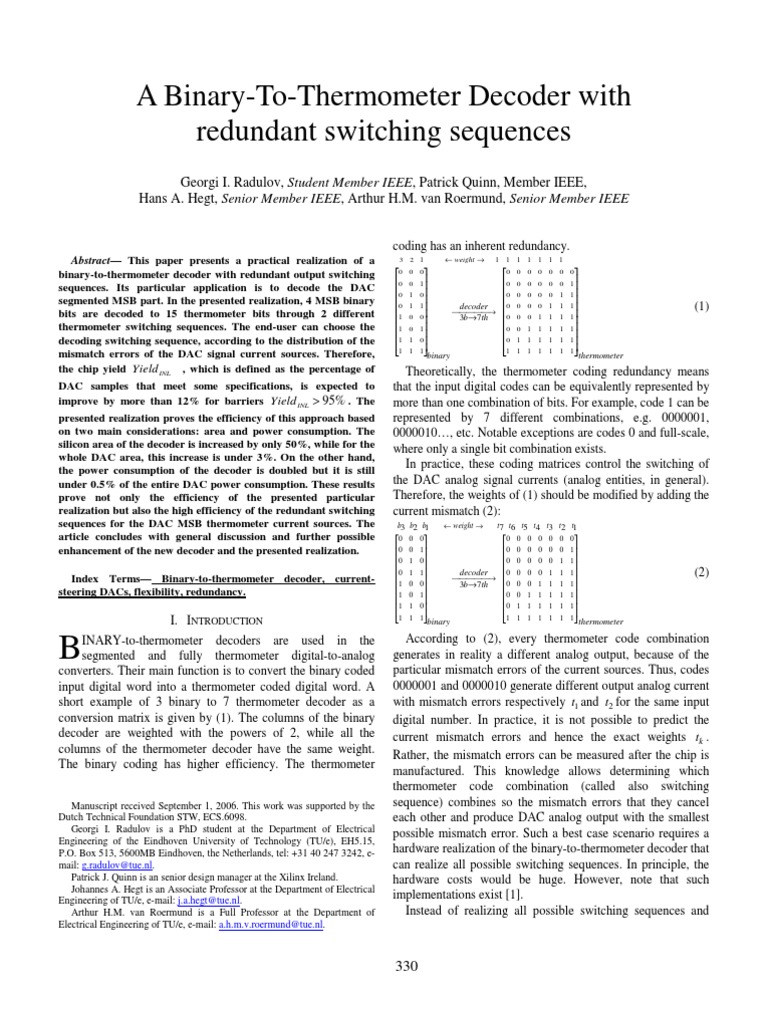 Binarythermometercode Digital To Analog Converter Electronic Engineering Free 30 Day 